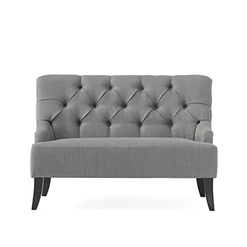 Christopher Knight Home Nicole Fabric Settee, Grey, L 44.25 x W 29.75 x H 30.5