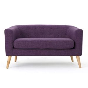 christopher knight home bridie mid-century modern loveseat, muted purple fabric