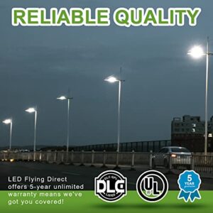 300W White LED Parking Lot Lights, LED Shoebox Pole Light, 40500Lm, 100-277Volt, Adjustable Direct Arms Mount, 1-10V Dimmable 700-1000W MH/HPS Replacement Lighting Fixture 100-277V