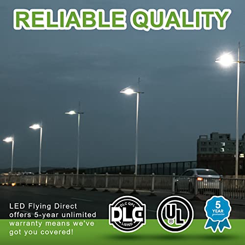 300W White LED Parking Lot Lights, LED Shoebox Pole Light, 40500Lm, 100-277Volt, Adjustable Direct Arms Mount, 1-10V Dimmable 700-1000W MH/HPS Replacement Lighting Fixture 100-277V