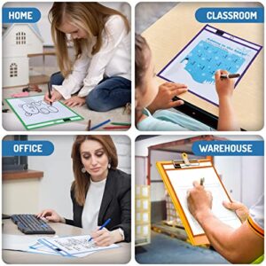 BONBELA Dry Erase Pockets - 30 Pack EASYWipeXL Heavy Duty Sheet Protectors Quickly Wipe to a Flawless Clean - Save a Bundle on 10 x 13 Reusable Dry Erase Sheets Sleeves for Work & School Worksheets