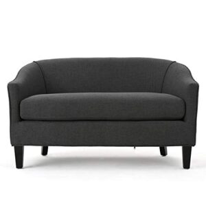 christopher knight home justine fabric loveseat, dark grey