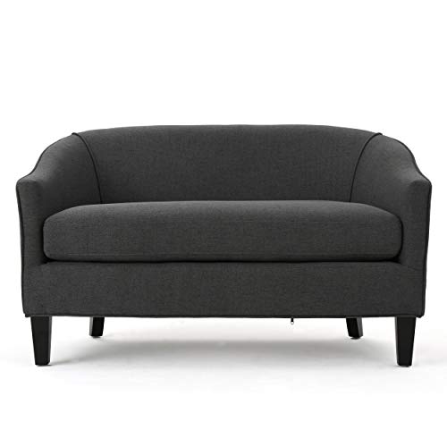 Christopher Knight Home Justine Fabric Loveseat, Dark Grey