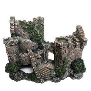 SLOCME Aquarium Ornaments Resin Castle Decorations - Fish Tank Supplies Accessories, Eco-Friendly Fish Tank Castle Aquarium Ornament