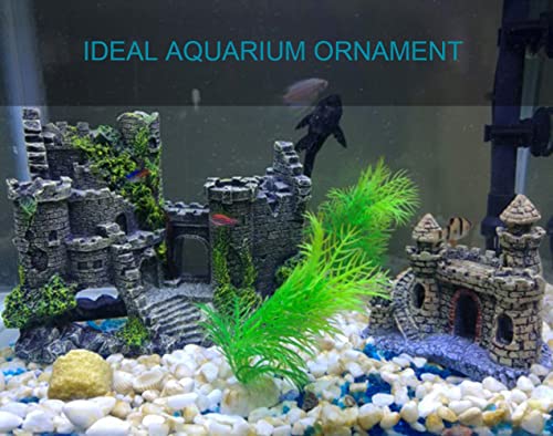 SLOCME Aquarium Ornaments Resin Castle Decorations - Fish Tank Supplies Accessories, Eco-Friendly Fish Tank Castle Aquarium Ornament