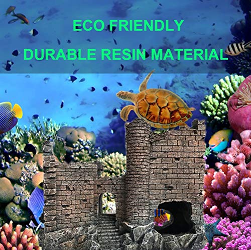 SLOCME Aquarium Ornaments Resin Castle Decorations - Fish Tank Supplies Accessories, Eco-Friendly Fish Tank Castle Aquarium Ornament