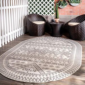 nuLOOM Kandace Tribal Indoor/Outdoor Area Rug, 5' 3" x 7' 6", Ivory