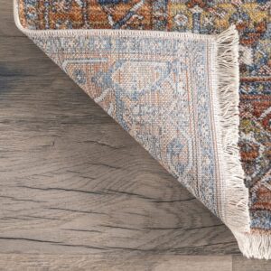 nuLOOM Harriet Vintage Medallion Fringe Runner Rug, 2' 6" x 12', Rust