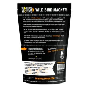 THE HONEST WORM Wild Bird Magnet | Premium Freeze Dried Mealworms | Living Sight Attractant | Ethically Sourced Natural Organic Yellow Worms | High Protein Treats for Birds & Exotic Pets | (7oz)