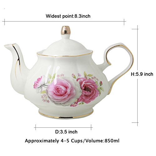 Jomop Teapot Handmade Ceramic Flowers (Rose)