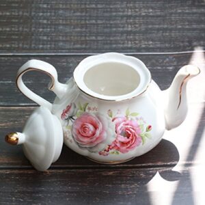 Jomop Teapot Handmade Ceramic Flowers (Rose)