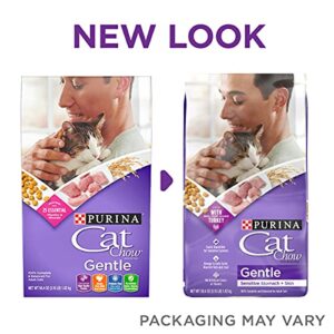 Purina Cat Chow Gentle Dry Cat Food, Sensitive Stomach + Skin - (4) 3.15 lb. Bags