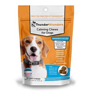 thunderwunders calming chews for dogs (60 count), dog anxiety relief