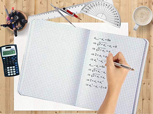 1InTheOffice Graph Composition Notebook, 9.75" x 7.5" Graph Paper Notebook, Black "2 Pack"