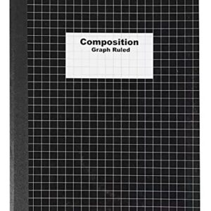 1InTheOffice Graph Composition Notebook, 9.75" x 7.5" Graph Paper Notebook, Black "2 Pack"