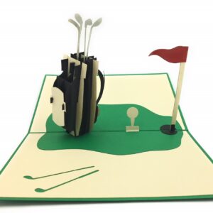 Golf lovers and enthusiasts unique pop-up card! For parents or grandfather's bday, co-workers and retirement