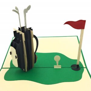 Golf lovers and enthusiasts unique pop-up card! For parents or grandfather's bday, co-workers and retirement