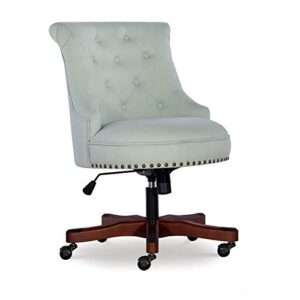 linon sinclair wood upholstered office chair in mint green