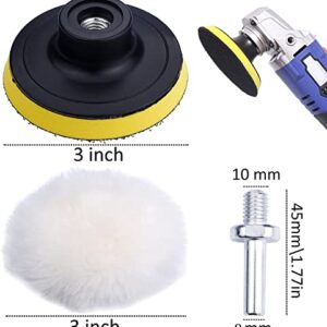 Polishing Pad,Augshy 31 Pcs 3 Inch Polishing Pad Kit,3 Inch Buffing Pads for Drill Adapter Car Auto Polisher