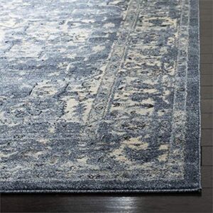 SAFAVIEH Charleston Collection Area Rug - 8' x 10', Navy & Creme, Oriental Distressed Design, Non-Shedding & Easy Care, Ideal for High Traffic Areas in Living Room, Bedroom (CHL411N)