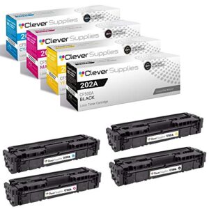 cs compatible toner cartridge replacement for hp 202a cf500a black cf501a cyan cf503a magenta cf502a yellow laserjet pro mfp m281fdw m254dw m281dw m254dn m254nw m281fdn m281cdw m280nw m281 4 color set