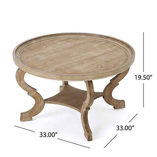 Christopher Knight Home Althea Faux Wood Circular Coffee Table, Nature