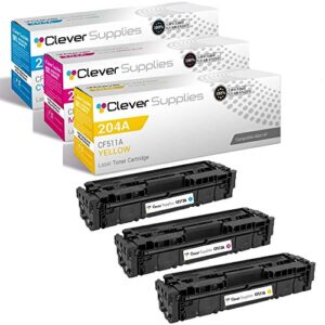 cs compatible toner cartridge replacement for hp 204a cf511a cyan cf513a magenta cf512a yellow color laserjet pro mfp m180 mfp m180nw mfp m180n mfp m181fw mfp m154a 3 color set