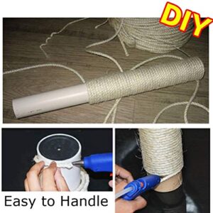 Yangbaga Sisal Rope for Cats 164FT, Hemp Rope for Scracthing Post Replacement, Odor Free 1/4in Diameter, Come with a Play Ball