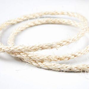 Yangbaga Sisal Rope for Cats 164FT, Hemp Rope for Scracthing Post Replacement, Odor Free 1/4in Diameter, Come with a Play Ball