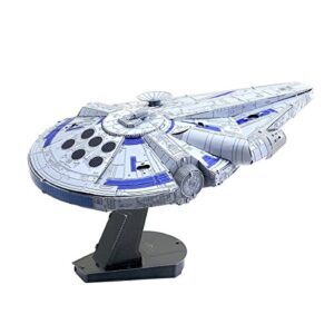 fascinations metal earth premium series lando calrissian's millennium falcon solo 3d metal model kit