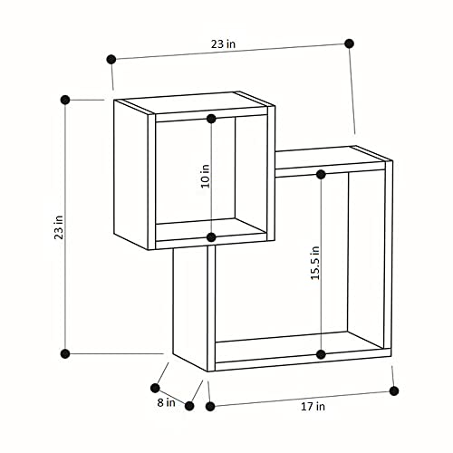 Ada Home Décor Wilkins Wall Shelf, 23'' x 23'' x 8'', White