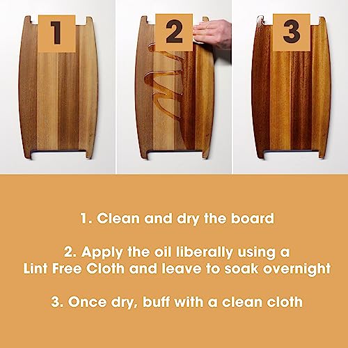 Furniture Clinic Natural Cutting Board Oil | Food Grade | for Wood, Stone, and Slate Butcher Blocks | Easy to Apply, Quick Drying, Tasteless, Odorless and Colorless | Clean, Restore, Protect (17oz/500ml)