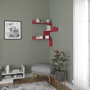 Ada Home Décor Walker Wall Shelf, 24" x 35" x 9", Burgundy