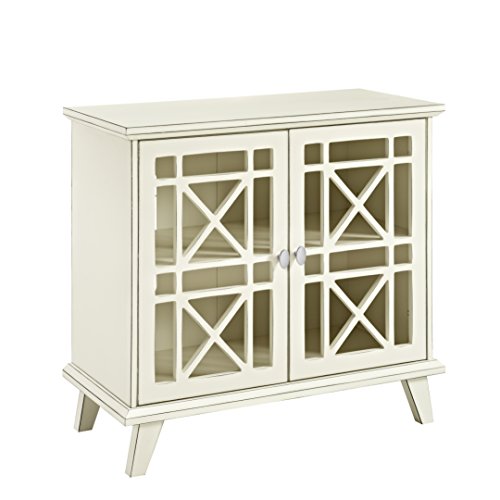 Walker Edison Wood Kitchen Accent Buffet Sideboard Entryway Serving Storage Cabinet with Doors Entryway Kitchen-Dining Room Console Living Room, 32 Inch, White