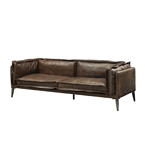 ACME Porchester Sofa - - Distress Chocolate Top Grain Leather