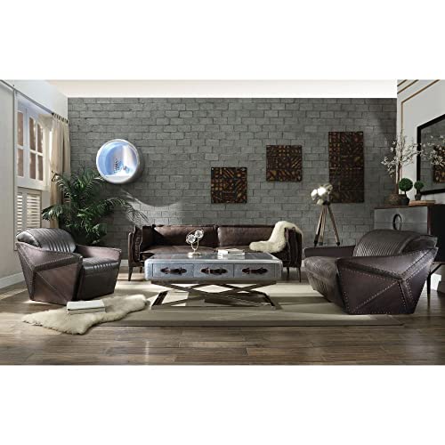 ACME Porchester Sofa - - Distress Chocolate Top Grain Leather