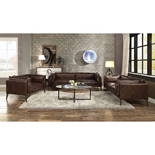 ACME Porchester Sofa - - Distress Chocolate Top Grain Leather