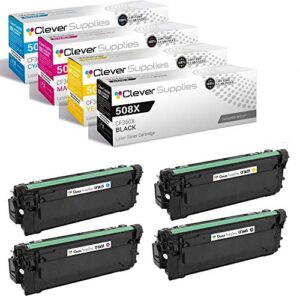 cs compatible toner cartridge replacement for hp 508a cf360x black cf361a cyan cf363a magenta cf362a yellow hp 508x color laserjet enterprise m533x m552dn m553dn m553n m577c m577f m577z 4 color set