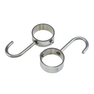 S SYDIEN 6Pcs 32.5mm/1.28inch Inner Diameter Stainless Steel Clothes Hanging Tube Pipe Rod Hook for 32mm Rod