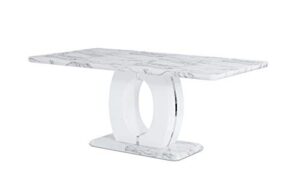 global furniture usa global furniture faux marble pedestal base dining table, br