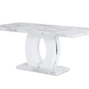 Global Furniture USA Global Furniture Faux Marble Pedestal Base Dining Table, BR