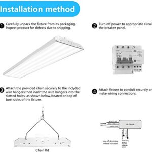 CINOTON 210W LED Linear High Bay Light, 4FT LED Shop Light Fixture 32000LM[800W HID/HPS Equiv.] 100-277V 1-10V Dimmable 5000K Daylight Indoor Commercial Warehouse Factory Office Workshop Garage 1 Pack