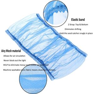 Bonaweite Mesh Bird Seed Catcher, Birds Cage Net Cover, Soft Nylon Skirt with Adjustable Drawstring