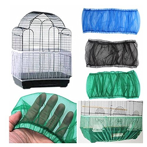 Bonaweite Mesh Bird Seed Catcher, Birds Cage Net Cover, Soft Nylon Skirt with Adjustable Drawstring