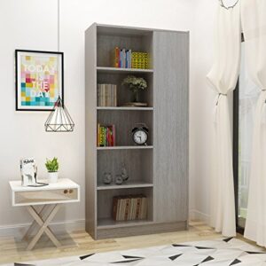 christopher knight home amelia mid-century faux wood bookcase, grey oak finish