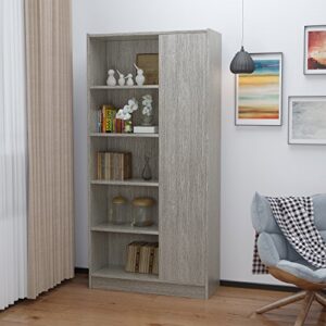 Christopher Knight Home Amelia Mid-Century Faux Wood Bookcase, Grey Oak Finish