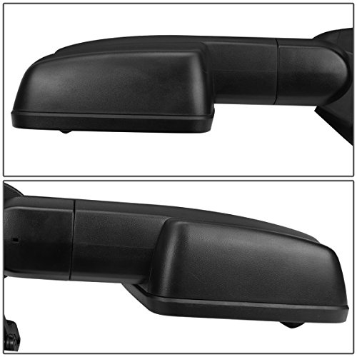 Left Side Black Power Heated Smoked LED Turn Signal Light Side Towing Mirror Compatible with Silverado Sierra K2XX 14-17