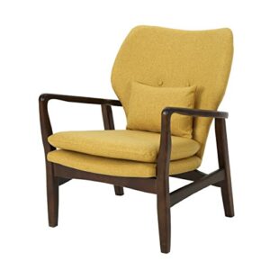 christopher knight home ventura mid century modern fabric club chair, mustard, 31.25d x 26.25w x 32.75h inch