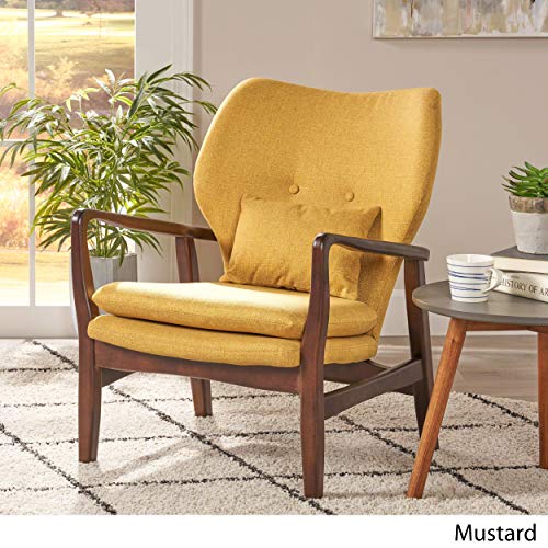 Christopher Knight Home Ventura Mid Century Modern Fabric Club Chair, Mustard, 31.25D x 26.25W x 32.75H Inch