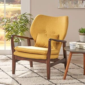 Christopher Knight Home Ventura Mid Century Modern Fabric Club Chair, Mustard, 31.25D x 26.25W x 32.75H Inch